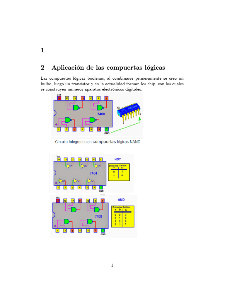 1 2 Aplicación de Las Compuertas Lógicas | PDF | Puerta lógica | Diseño ...
