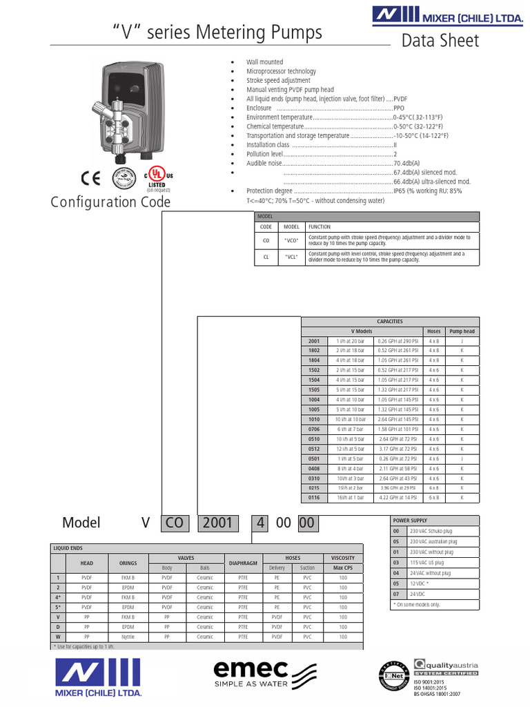 Ficha Emec VCO - Completo | PDF | Pump