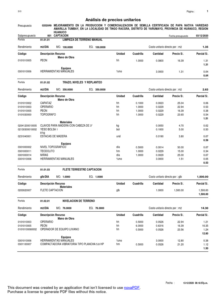 01 Acu Captacion | PDF | Albañilería | Materiales