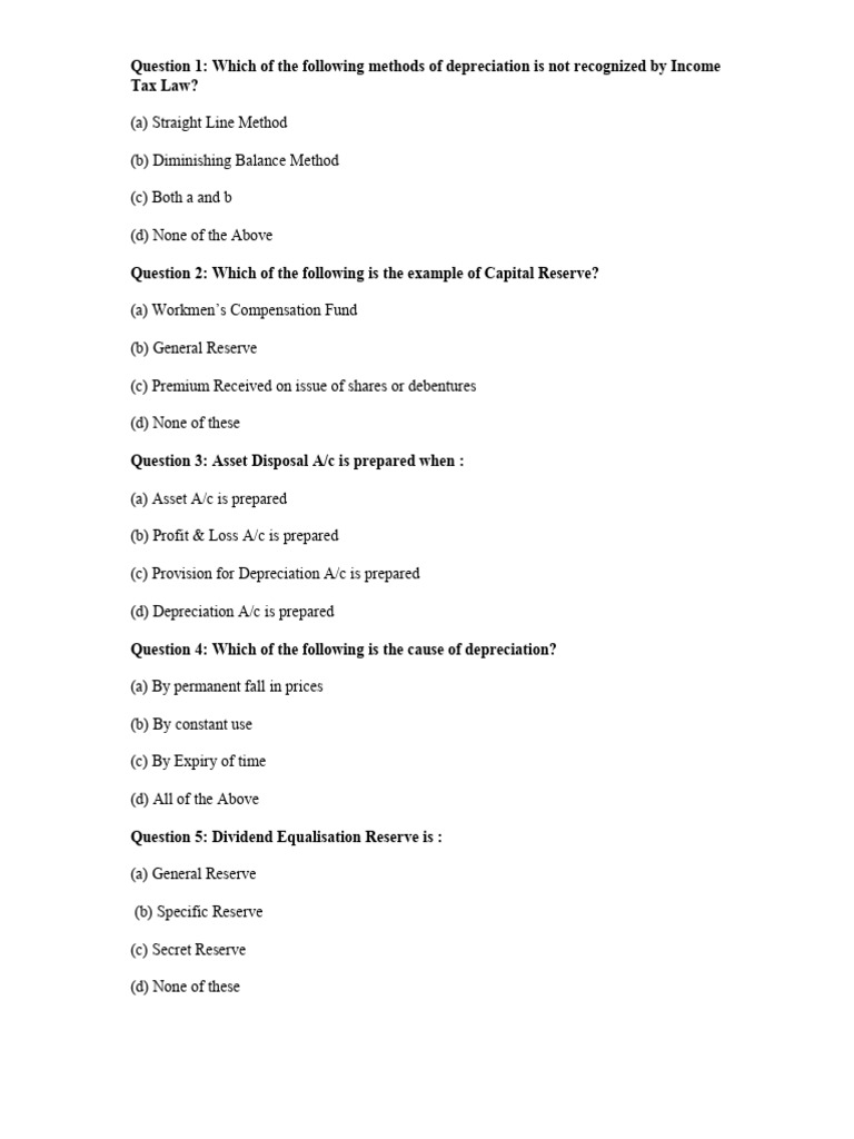 MCQ-DEP | Download Free PDF | Depreciation | Accounting