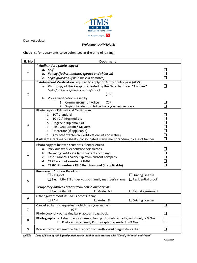 Document Checklist | PDF | Government And Personhood
