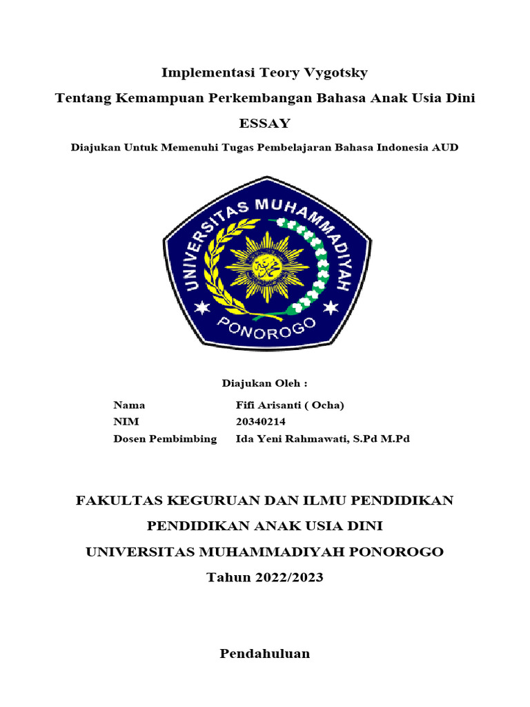 Tugas Ocha Implementasi Teory Vygotsky | PDF