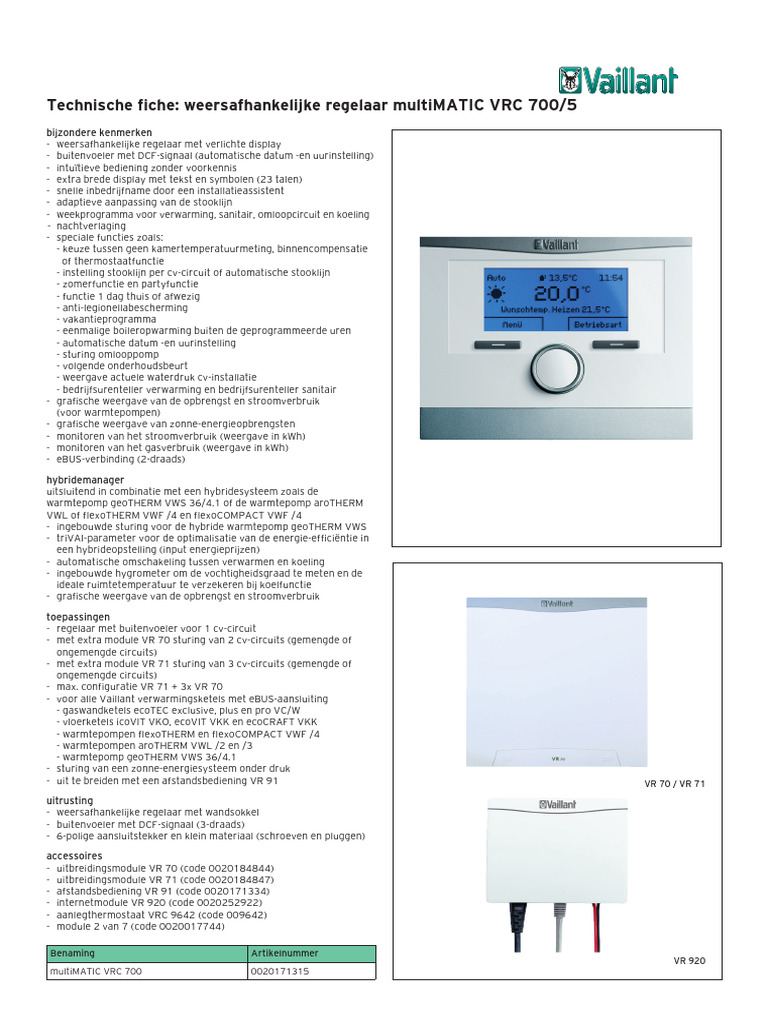 27 - TF Thermostaat VRC 700-5 | PDF