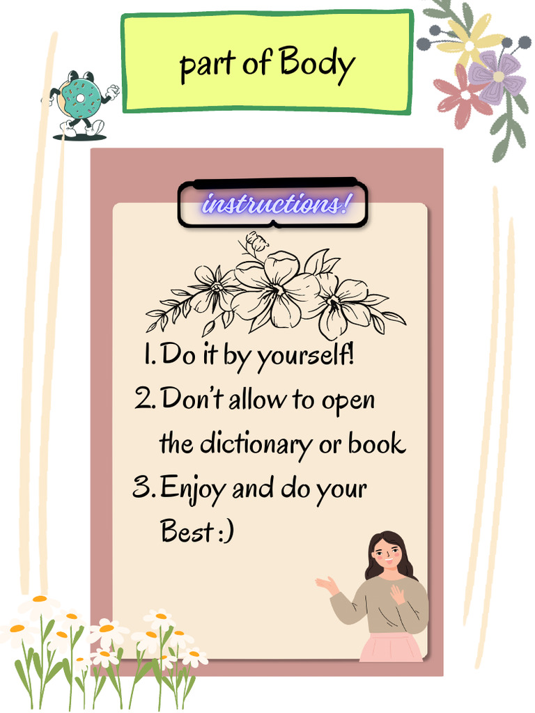 Body Parts Identification Activity | PDF | Self-Improvement