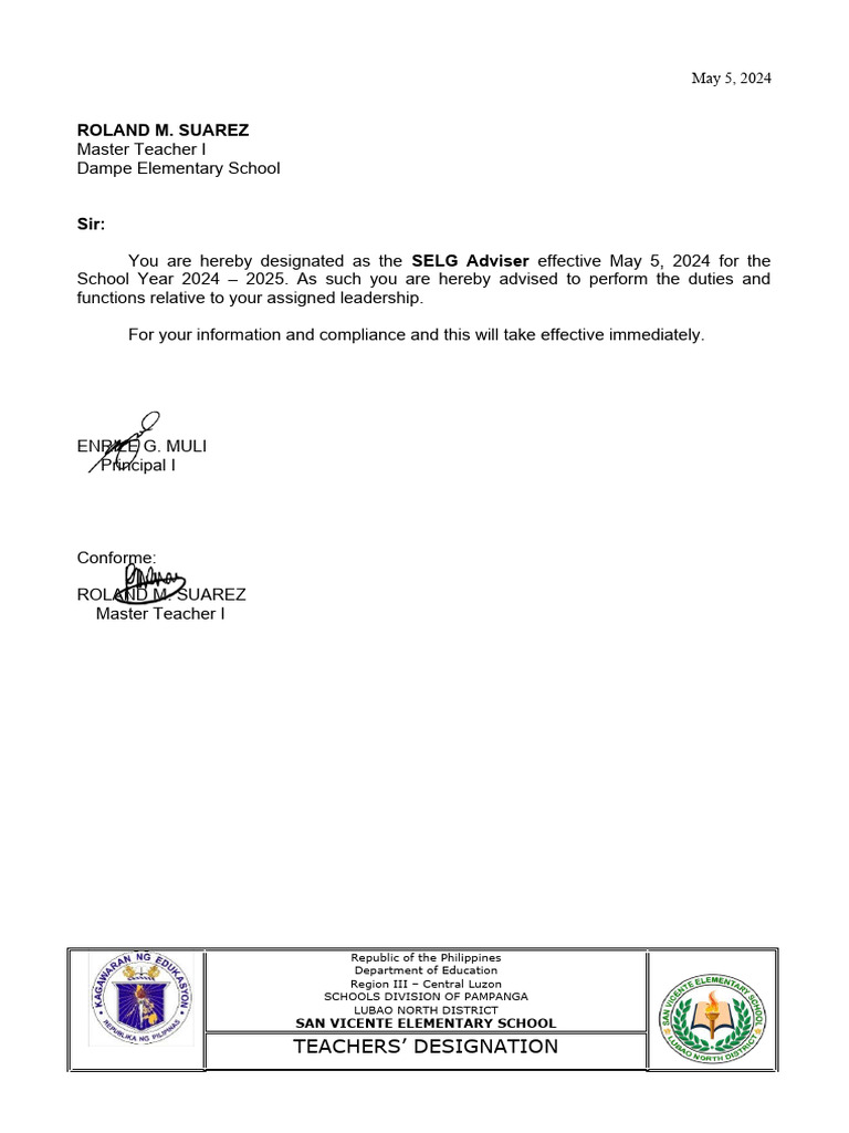 Designation Letter 2 | PDF | Social Institutions | Government Institutions