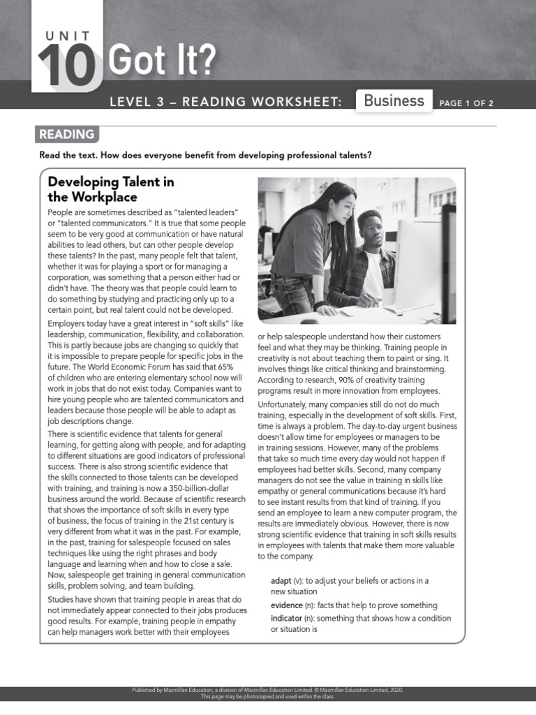 Tek 3 U10 ReadingWorksheet | PDF | Creativity | Evidence