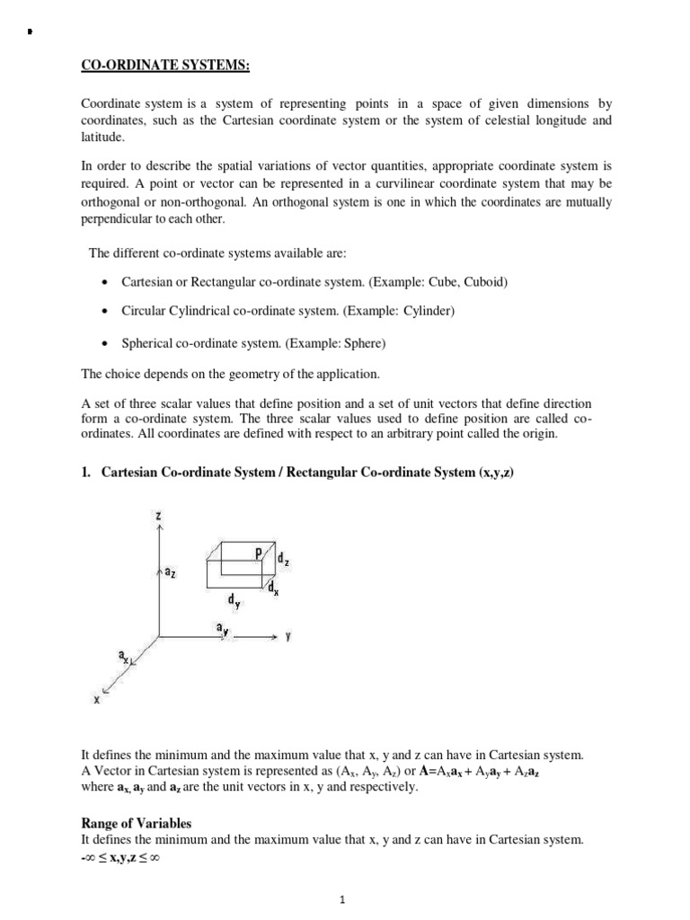 Coordinate Systems Download Free Pdf Cartesian Coordinate System Gradient