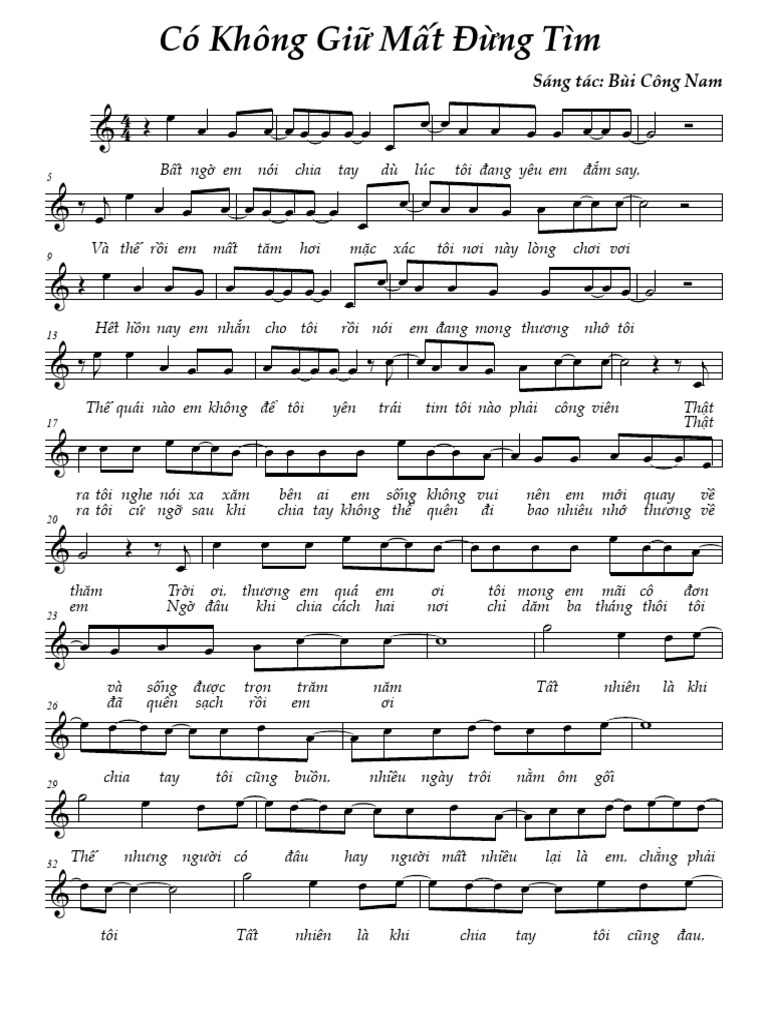 Co Khong Giu Mat Dung Tim | PDF