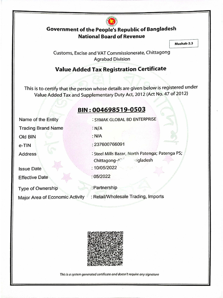 VaT Certificate | PDF VaT Certificate | PDF