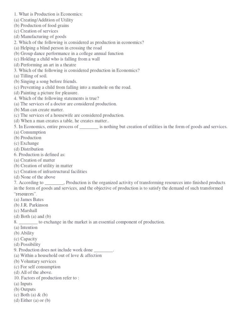 Production Theory Ca Foundation Questions Pdf Production Function