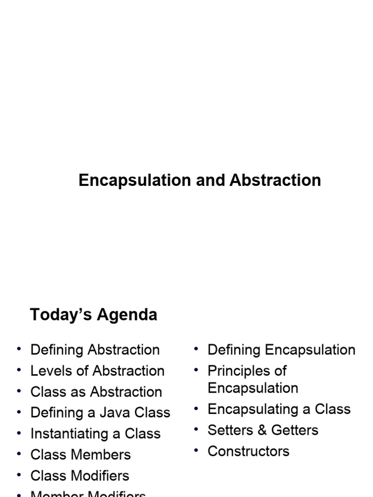 Object Oriented Programming Encapsulation And Abstraction Download