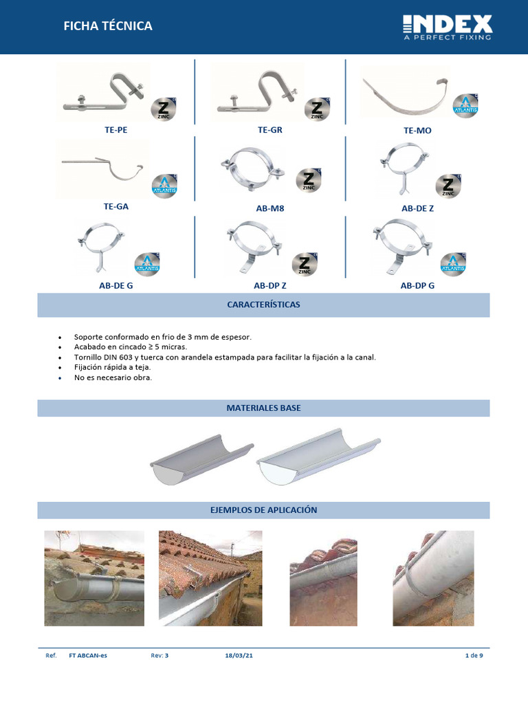 18.Ficha Técnica - Canaletas metalicas galvanizadas y soporte ...