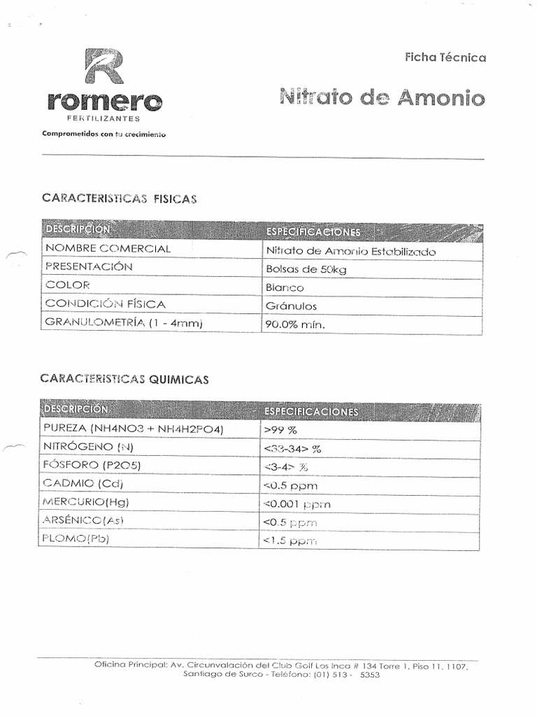 FERTILIZANTE NITRATO DE AMONIO | PDF