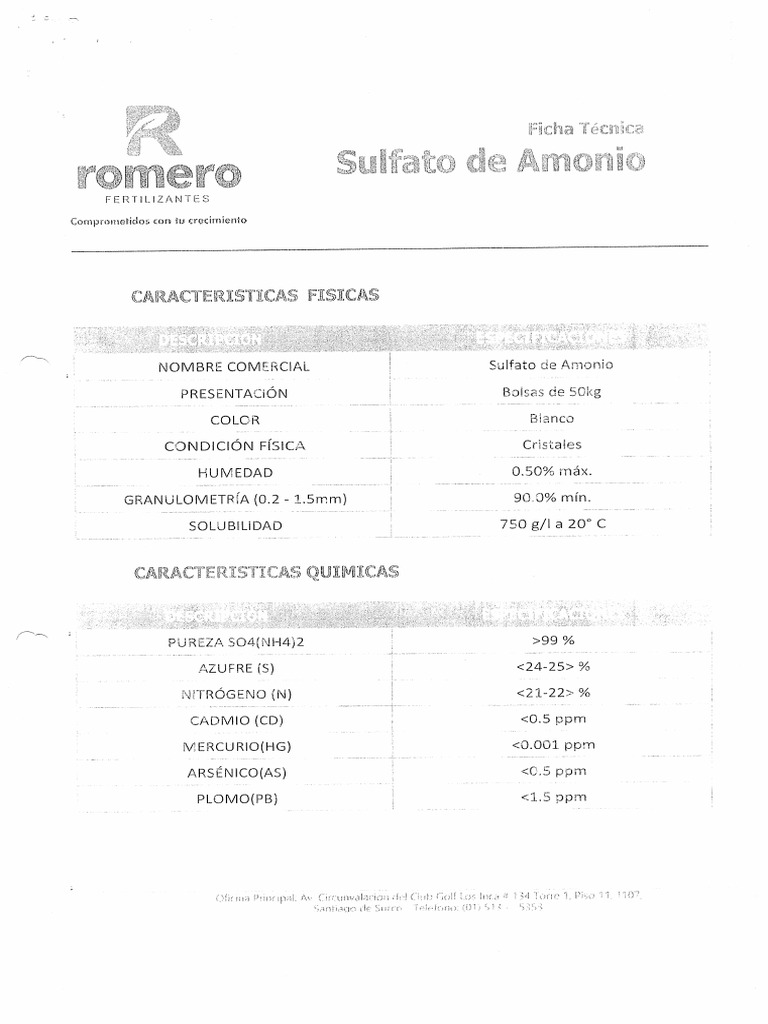 Fertilizante Sulfato de Amonio | PDF