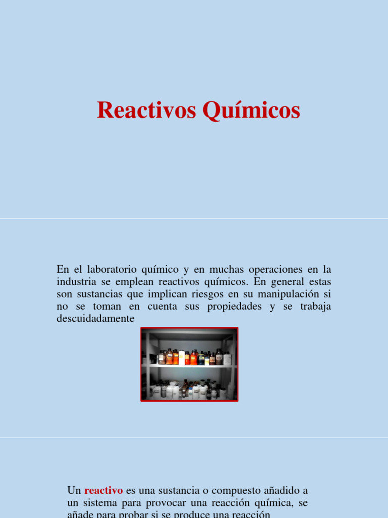 Clasificación de Reactivos | PDF | Reactivo | Laboratorios