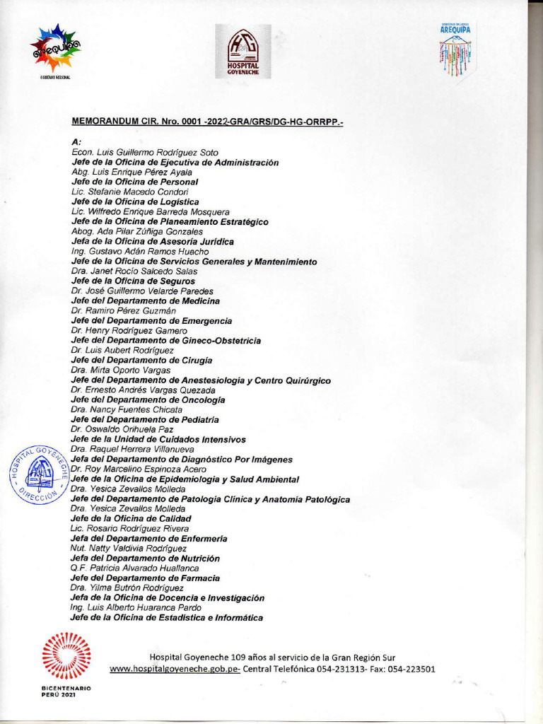 MEMO CIR 001 CONTROL DE ASISTENCIA Y PERMANENCIA082 - Compressed | PDF