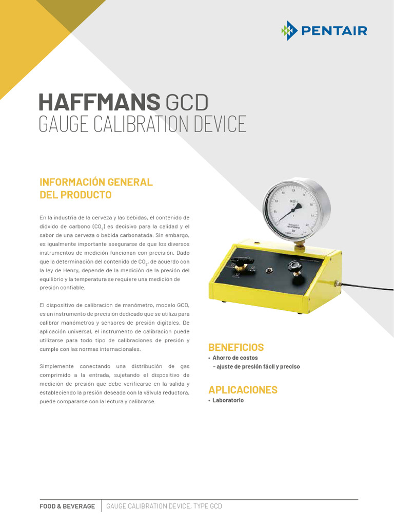 Haffmans GCD Gauge Calibration Device | PDF | Presión | Atmósfera