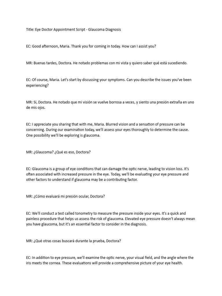 Ophtalmology Appointment ENG 1 | PDF | Glaucoma | Ophthalmology