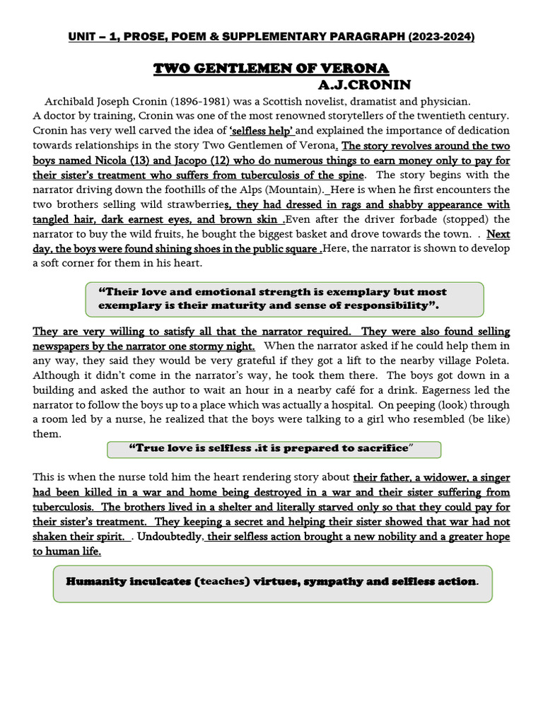 12th English 12 Eng Unit 1 Paragraph Prosepoem Supp | PDF | Forgiveness ...