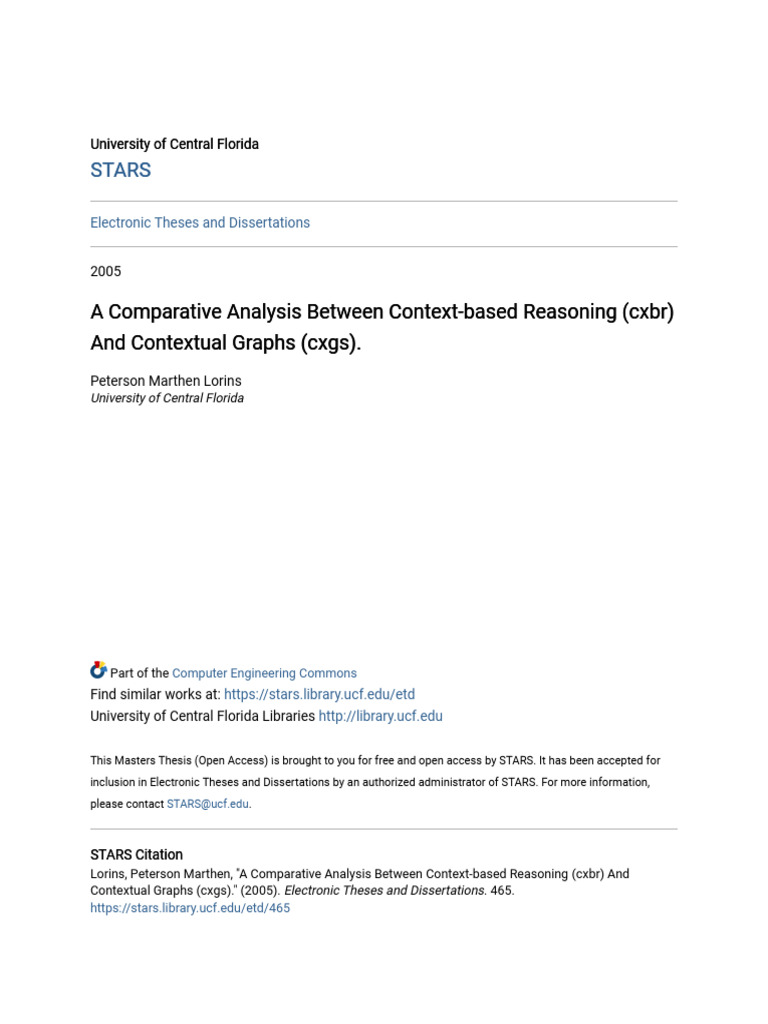 A Comparative Analysis Between Context-Based Reasoning (CXBR) and | PDF | Knowledge | Class ...