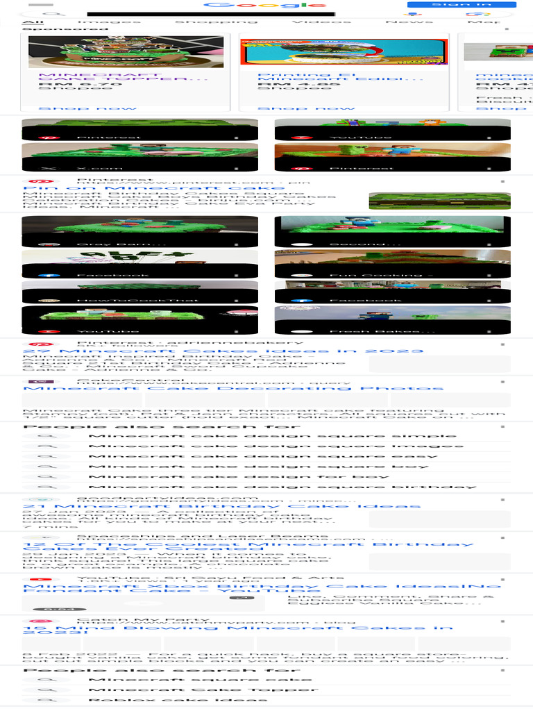 Minecraft Cake Design Square - Google Search | PDF | Cakes | Minecraft