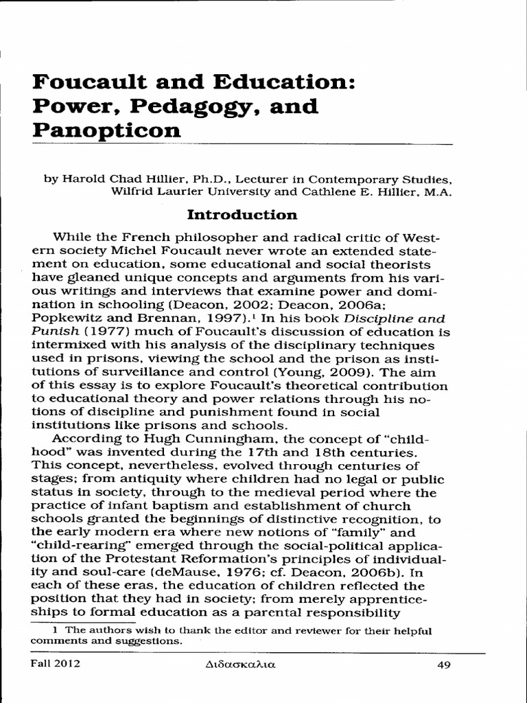 Foucault's Disciplinary Power in Education | PDF | Michel Foucault ...