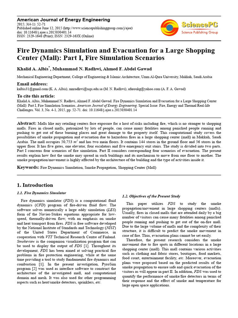 Fire Dynamics Simulation and Evacuation | PDF | Momentum | Equations