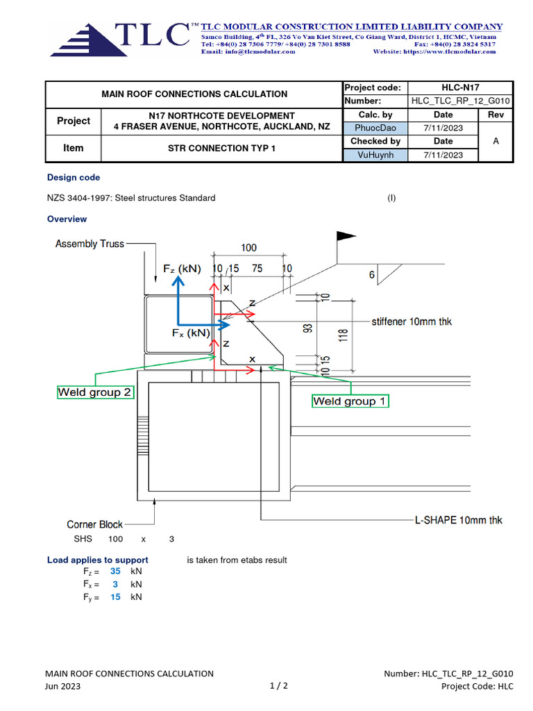 HLC_TLC_RP_12_G010 - STR CONNECTION TYP 1 | Download Free PDF | Stress (Mechanics) | Building ...