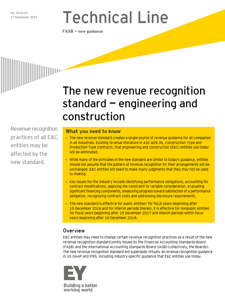 New Revenue Standard for E&C Entities | PDF | Financial Accounting ...