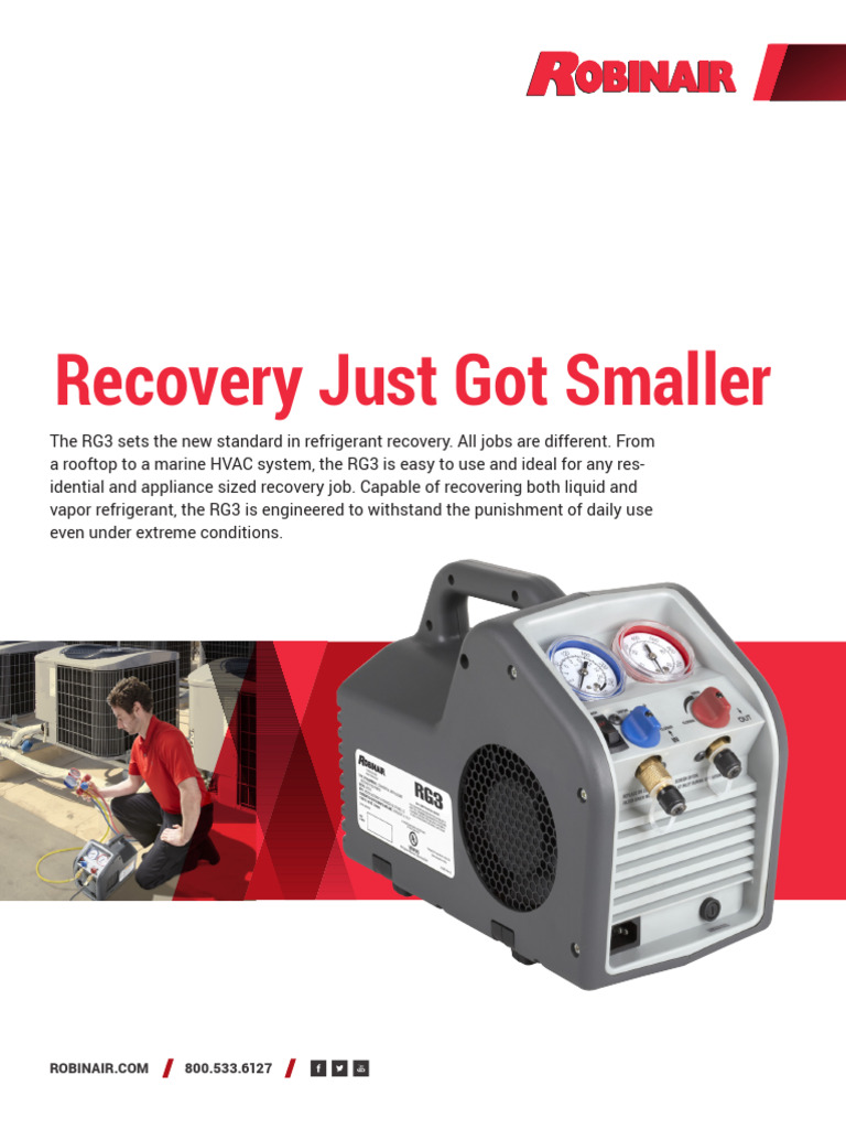 Compact RG3 Refrigerant Recovery Machine | PDF | Engineering ...