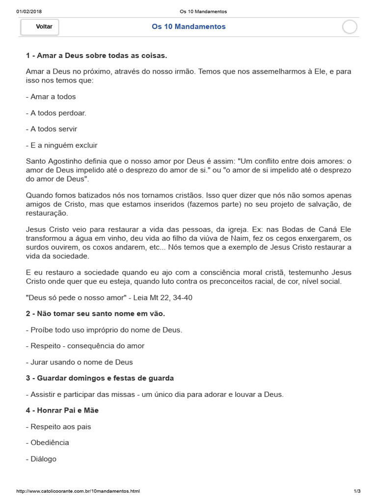 Os 10 Mandamentos Pdf Os Dez Mandamentos Pecado
