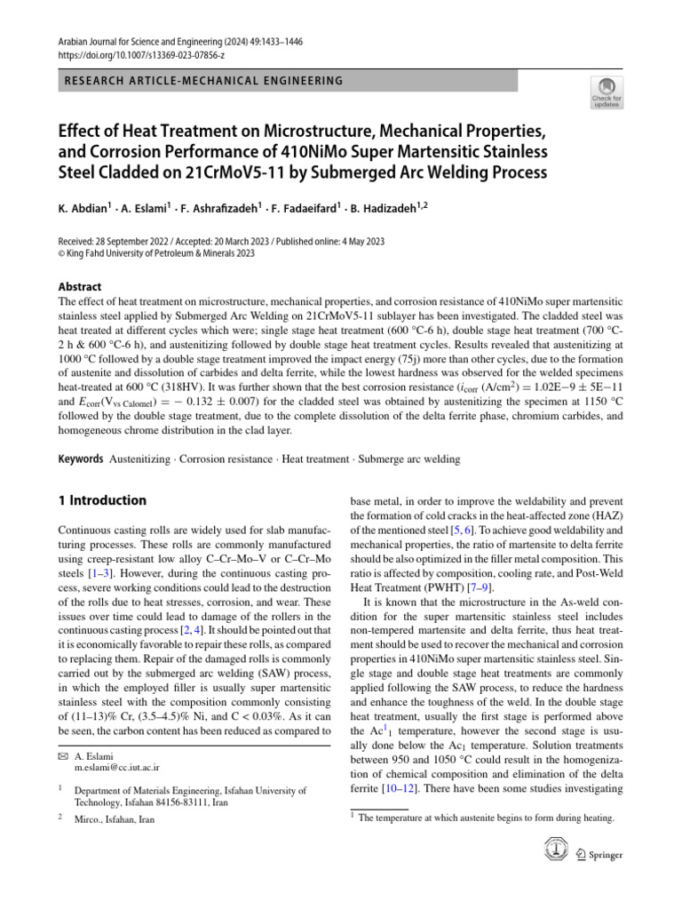 Effect of Heat Treatment On Microstructure, Mechanical Properties 21CrMoV5-11 | PDF | Heat ...