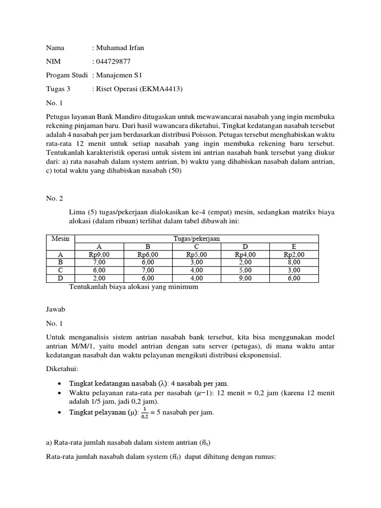Tugas 3 Riset Operasi | PDF