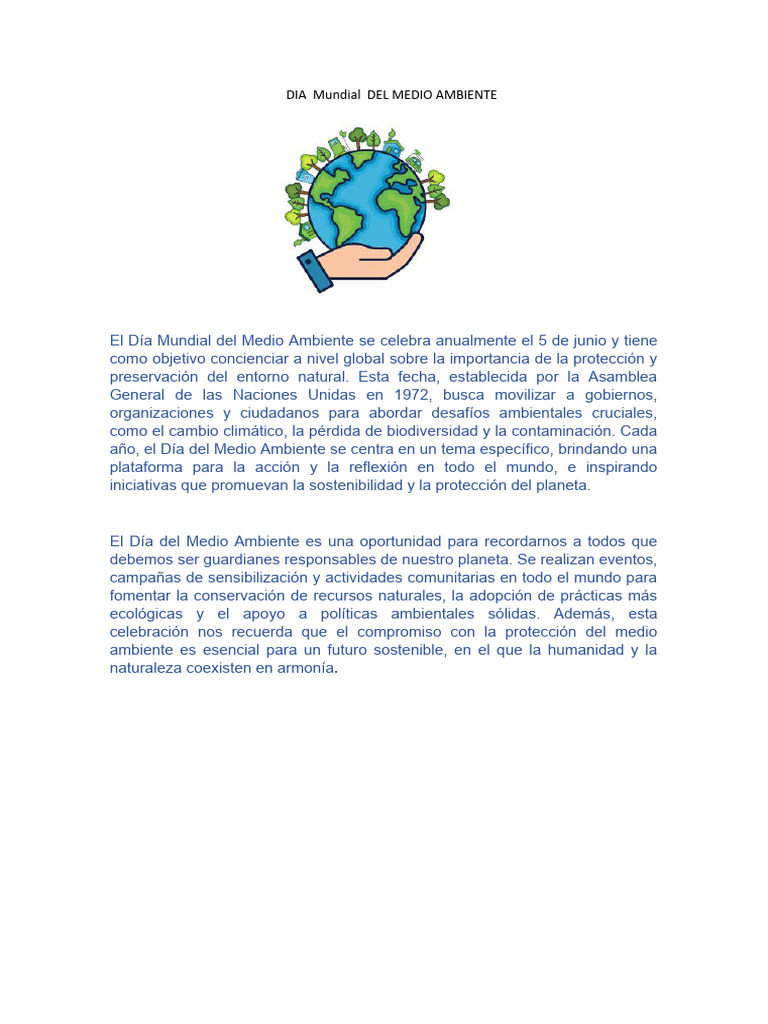 DIA Mundial DEL MEDIO AMBIENTE | PDF