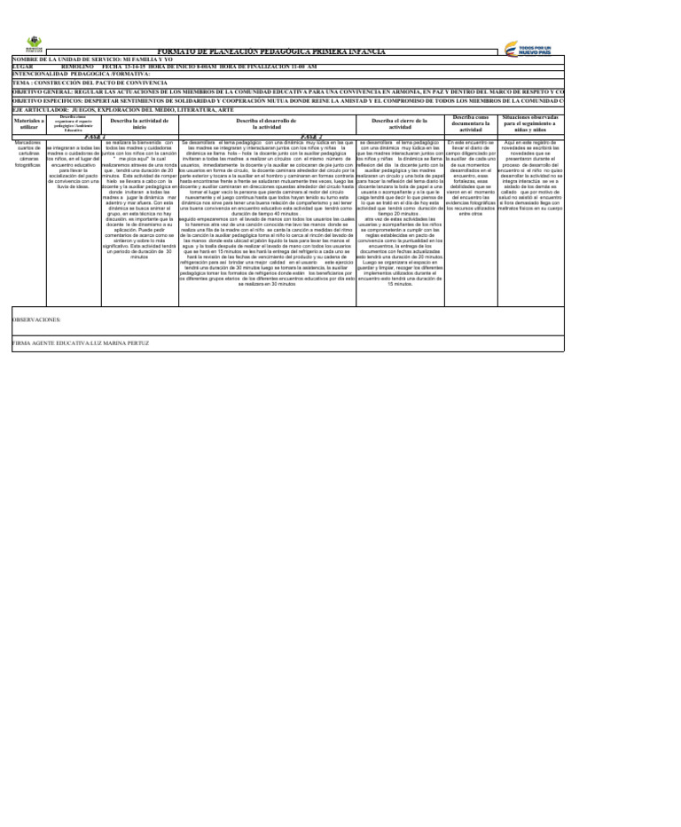FORMATO DE PLANEACION | PDF