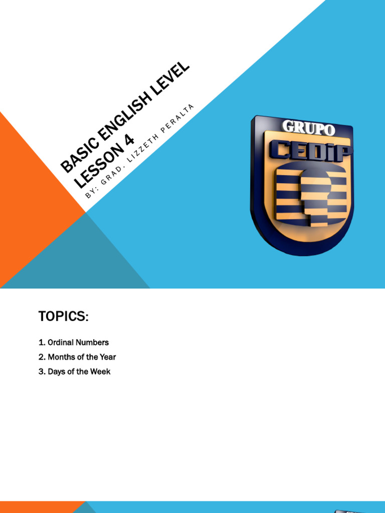 Basic English Level (Lesson 4) | PDF