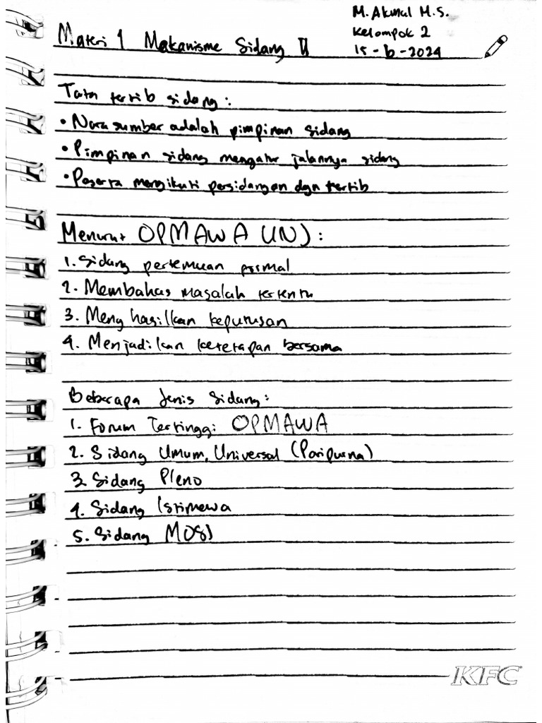 Catatan Mekanisme Sidang 2 | PDF