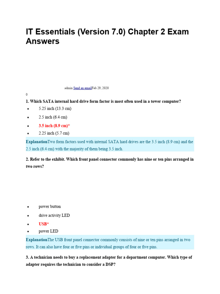 IT Essentials Chp2Q | PDF | Solid State Drive | Random Access Memory