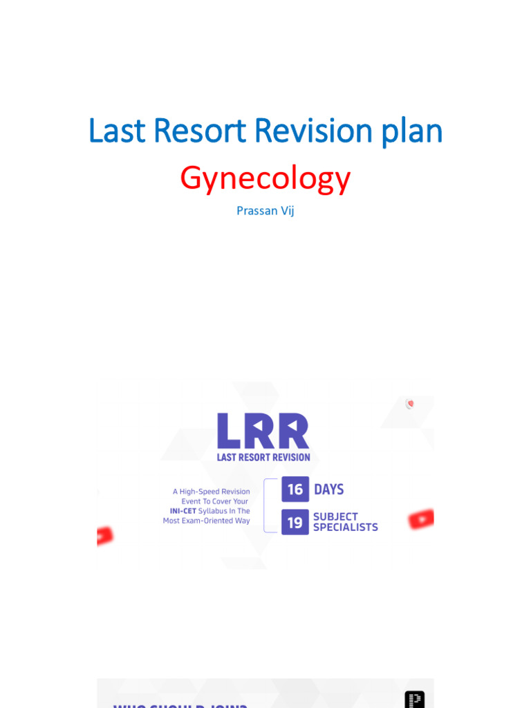 LRR Gyne part 1 | PDF | Clinical Medicine | Sexual Anatomy