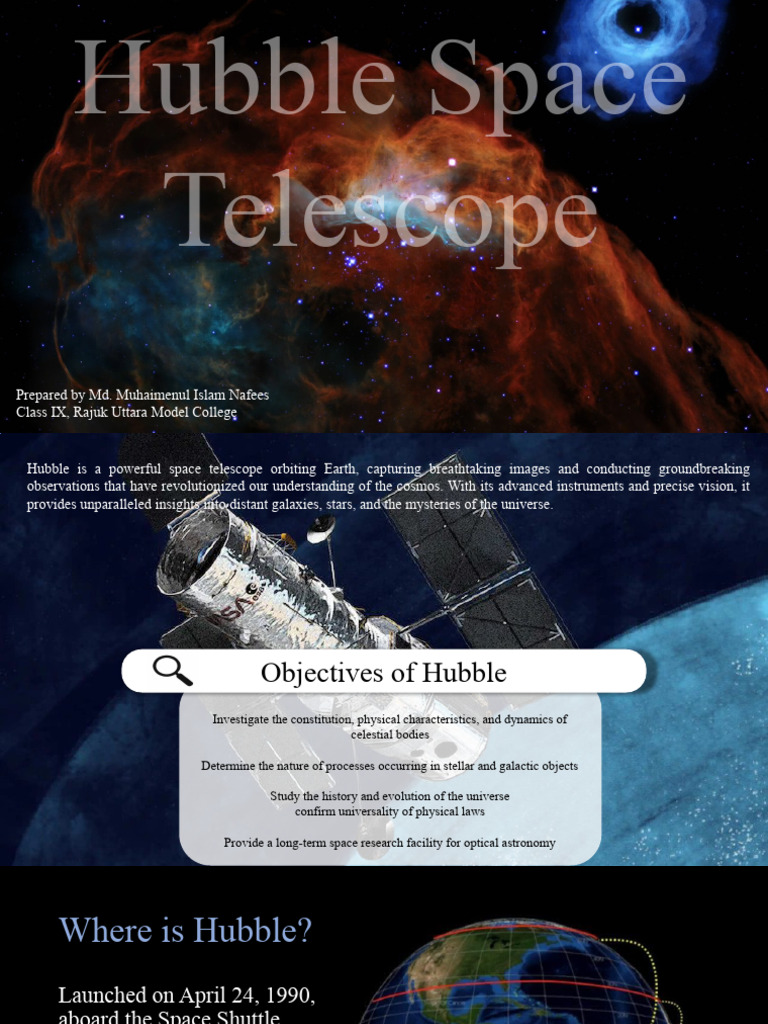 Hubble Space Telescope Powerpoint Presentation | PDF | Hubble Space Telescope | Telescope