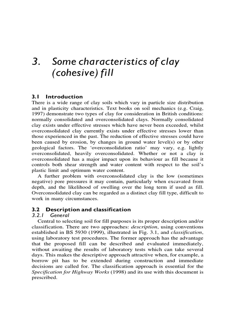 Characteristics of Clay Fill | PDF | Clay | Soil Mechanics