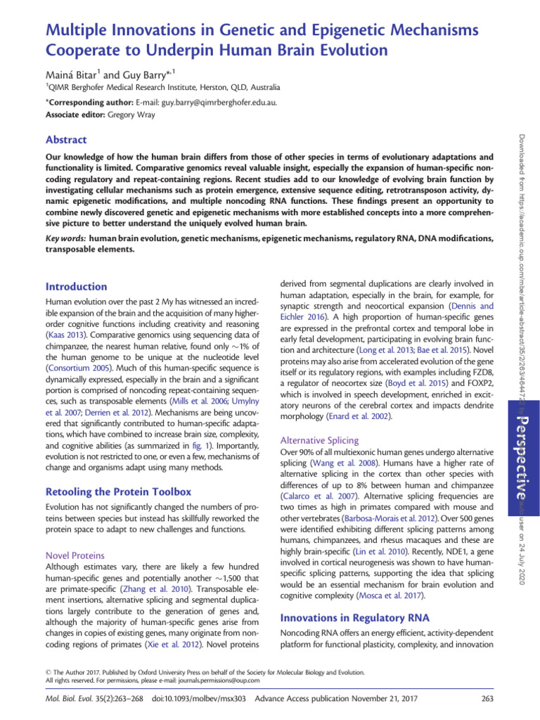 Sem 5 Multiple Inovations in Genetic and Epigenetic Mechanisms Human ...