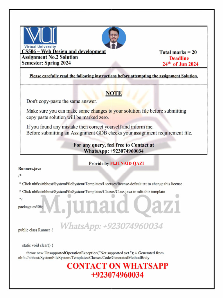 CS506-Assignment 2 Solution Spring 2024 by M.junaid Qazi | PDF