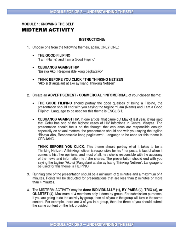 Module 1 - Midterm Activity | PDF