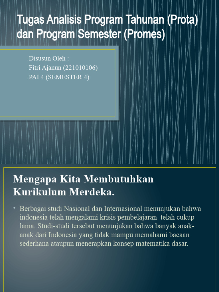 Tugas Analisis Program Tahunan (Prota) Dan | PDF