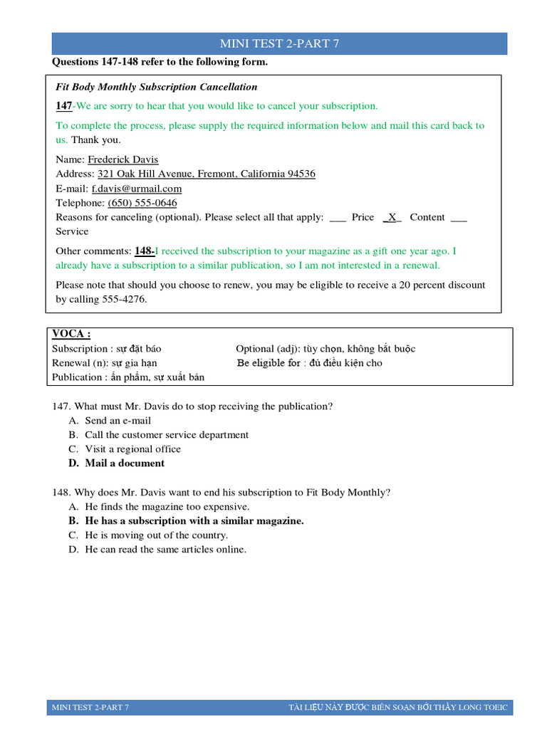 Explanation Part 7 | PDF | Subscription Business Model