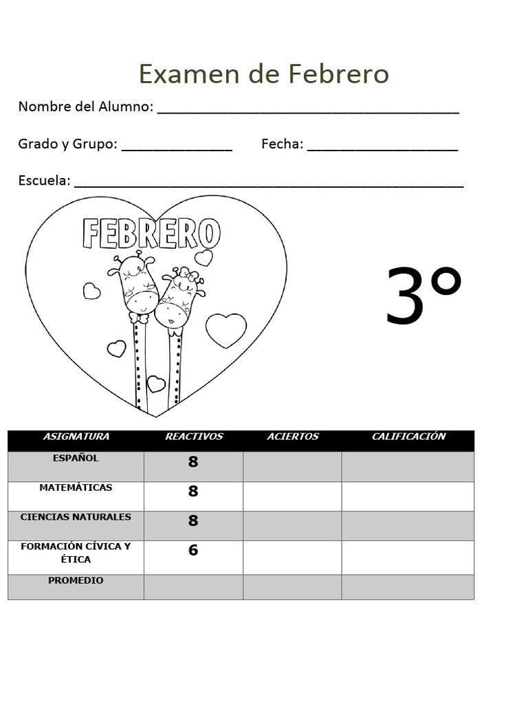 Examen 3er Grado - Febrero Final | PDF | Eclipse | Astronomía