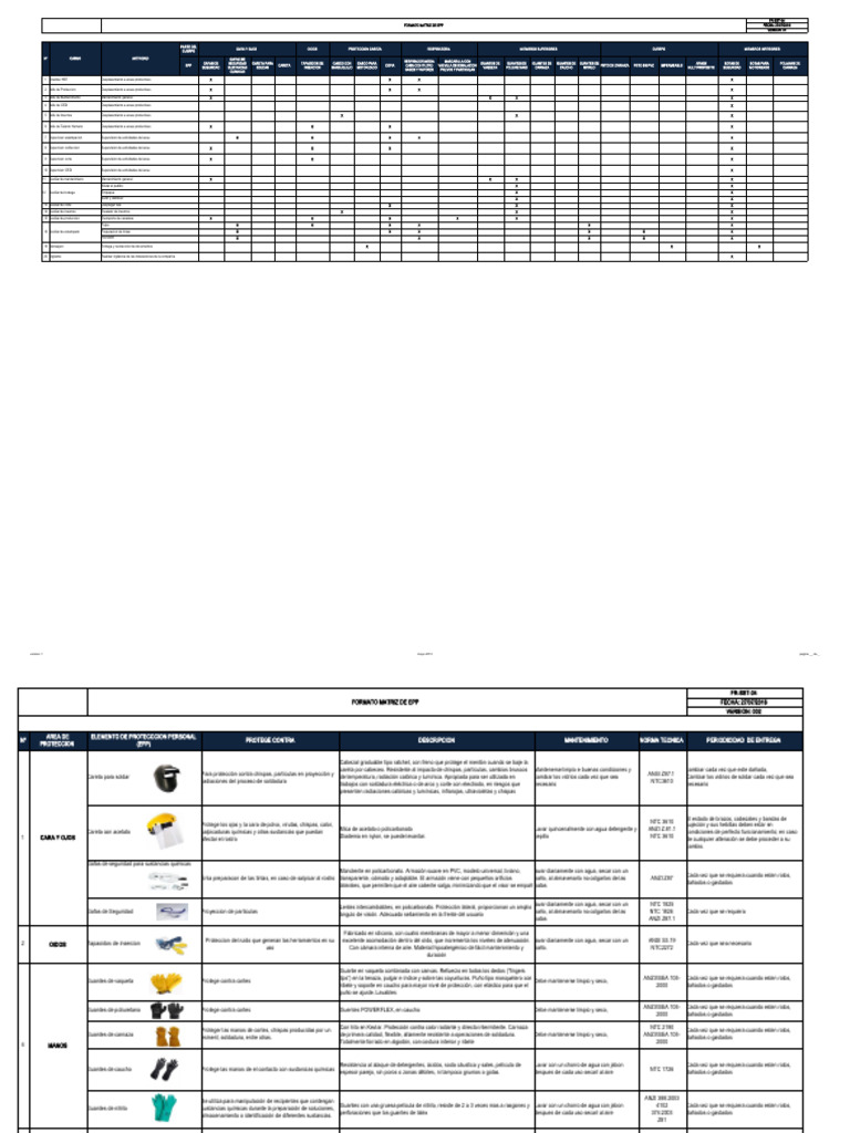 Matriz de EPP | PDF | Soldadura | Construcción