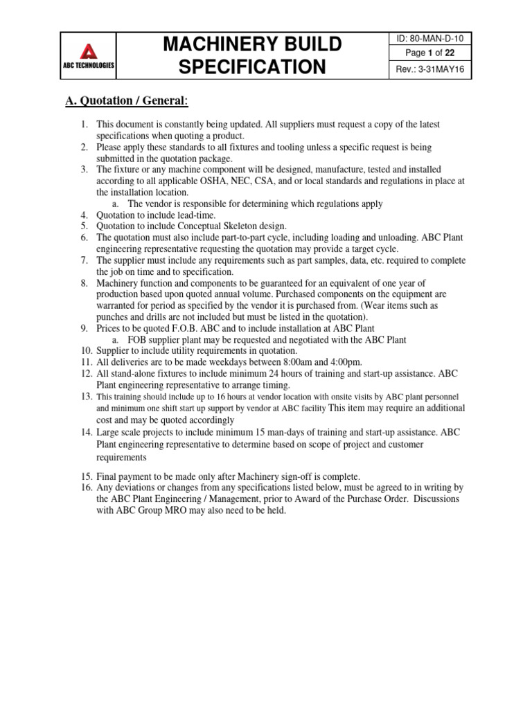 80 MAN D 10 Machine Equipment Building Specs 1 | PDF | Valve ...