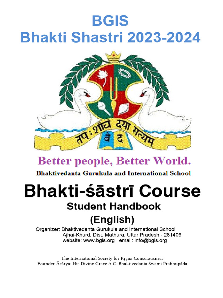 Bgis Bs Hand Book Eng 2023-24 | PDF | Bhakti